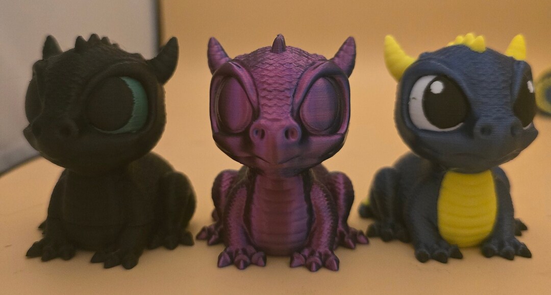 3D Printed Baby Dragon Figure - Etsy