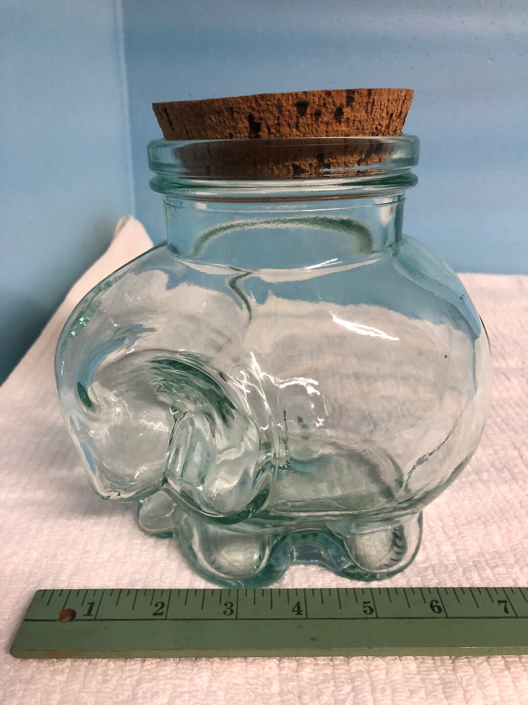 Glass Elephant Jar With Cork Lid, Made in Italy - Etsy