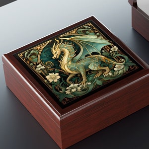 Turquoise Dragon Stash Box - Etsy