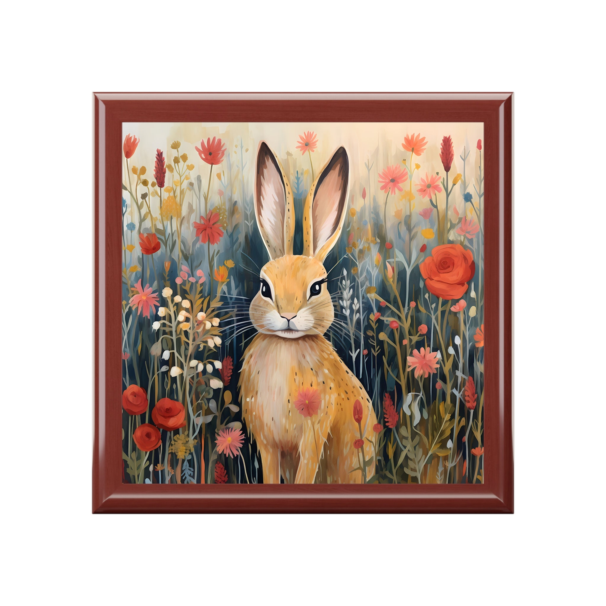 Mid-century Modern Bunny Rabbit Art Print Gift and Jewelry Box - Etsy