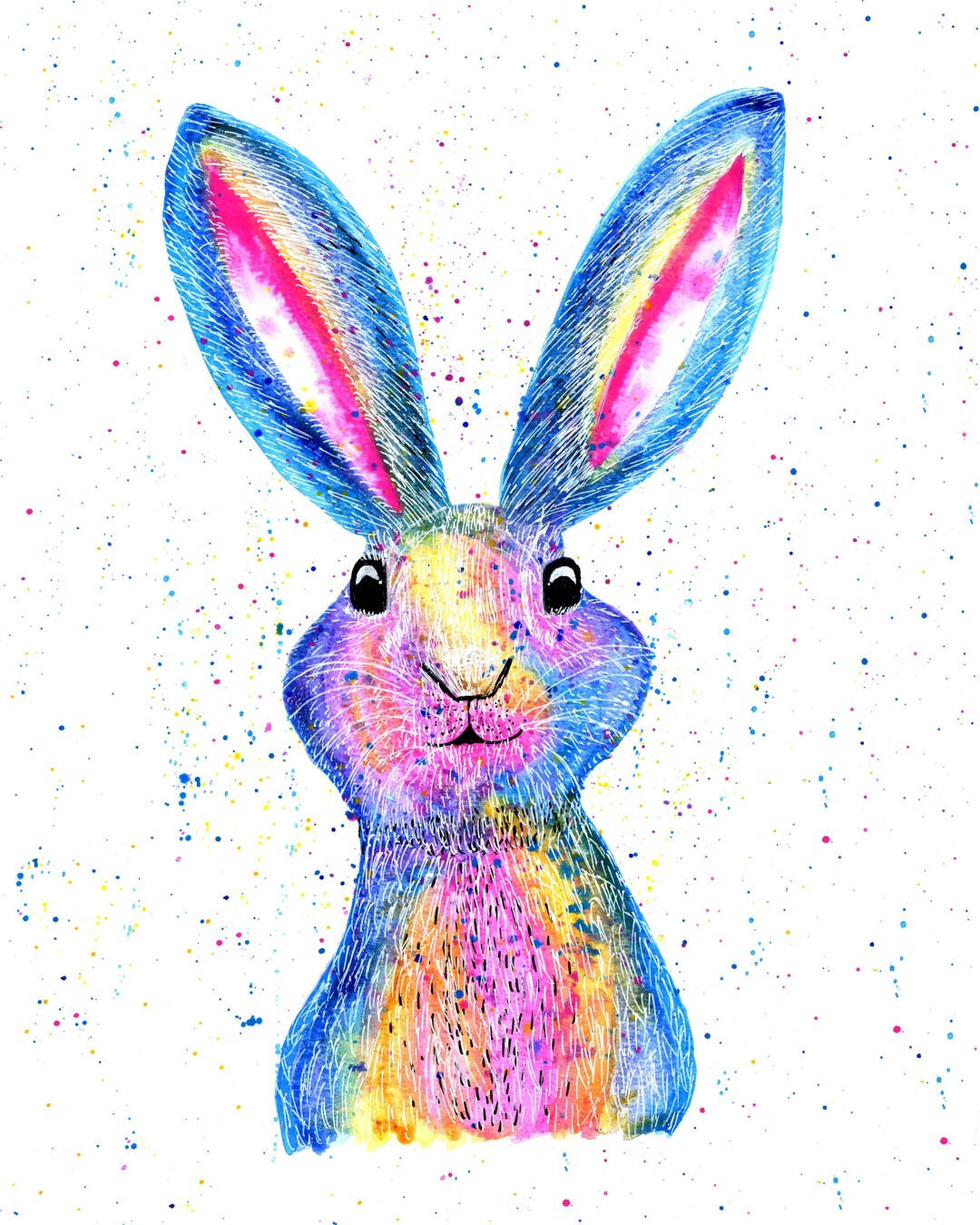 Watercolor Rabbit - Etsy