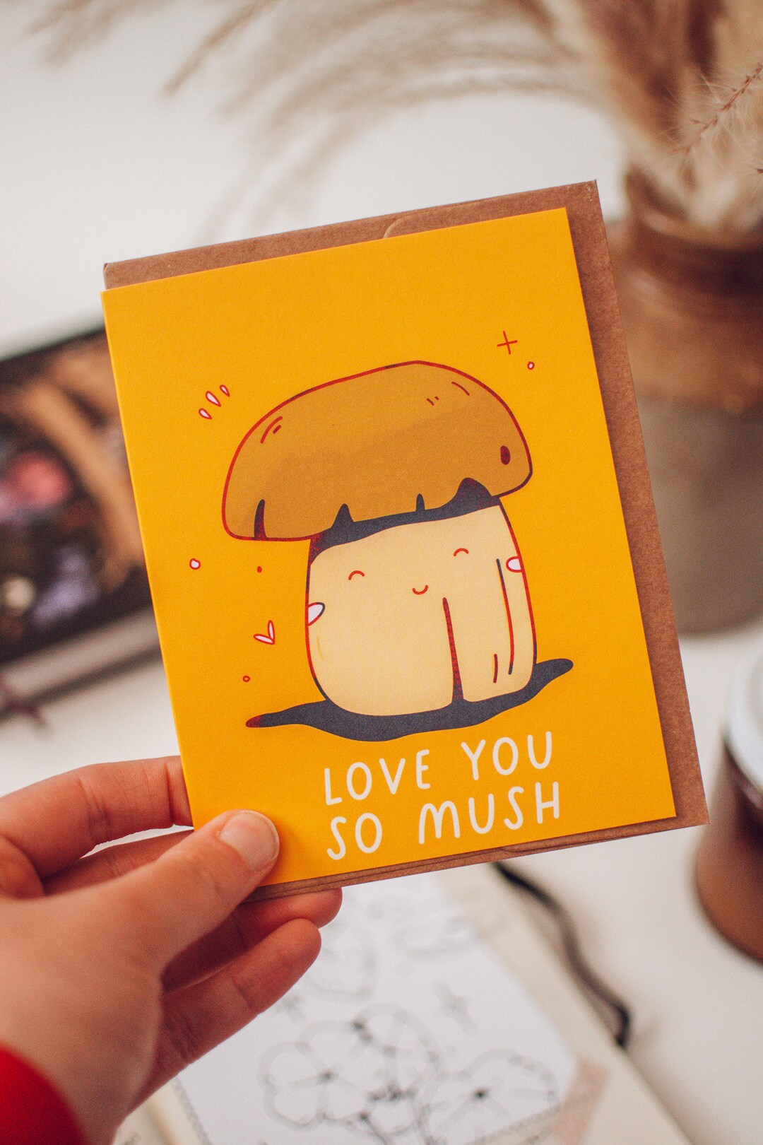 Mushroom Pun Greeting Card Love You so Mush, Mushroom Card, Funghi ...
