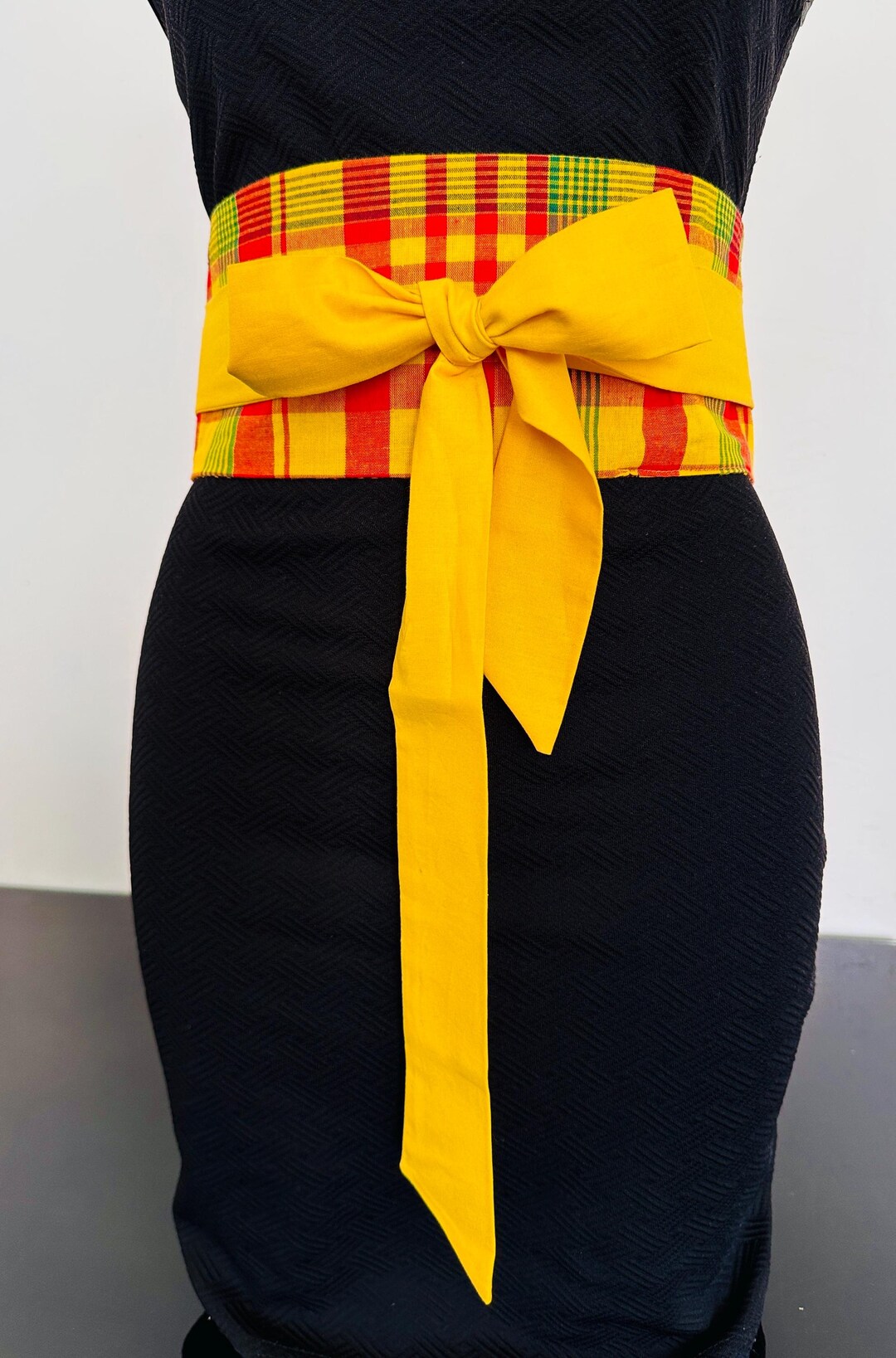 Reversible Obi Belt - Madras and Wax Print - Etsy