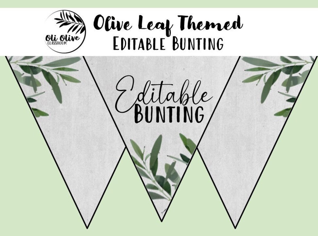 Olive Leaf Classroom Display Editable Bunting Flags - Etsy Australia