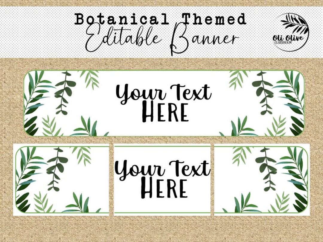 Editable Botanical Classroom Display Banner White - Etsy
