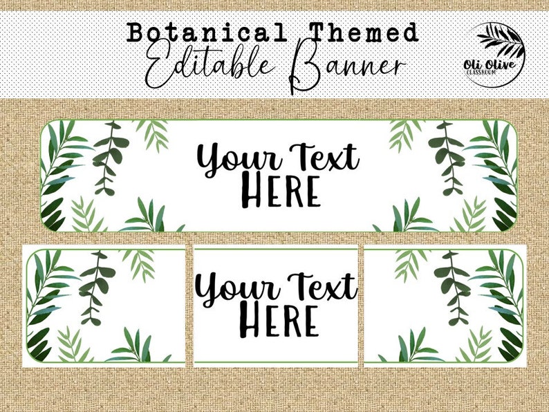 Editable Botanical Classroom Display Banner White - Etsy Australia