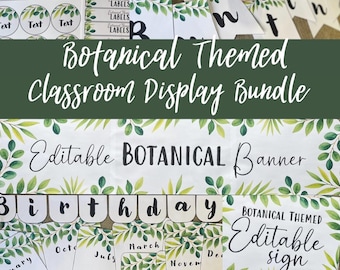 Olive Leaf Classroom Birthday Display | Editable & Printable Teacher ...
