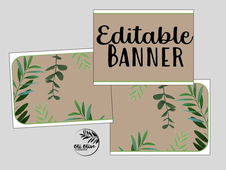 Editable Botanical Classroom Display Banner Brown - Etsy