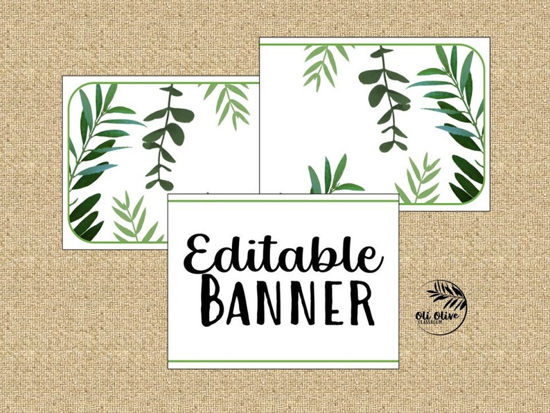 Editable Botanical Classroom Display Banner White - Etsy Australia
