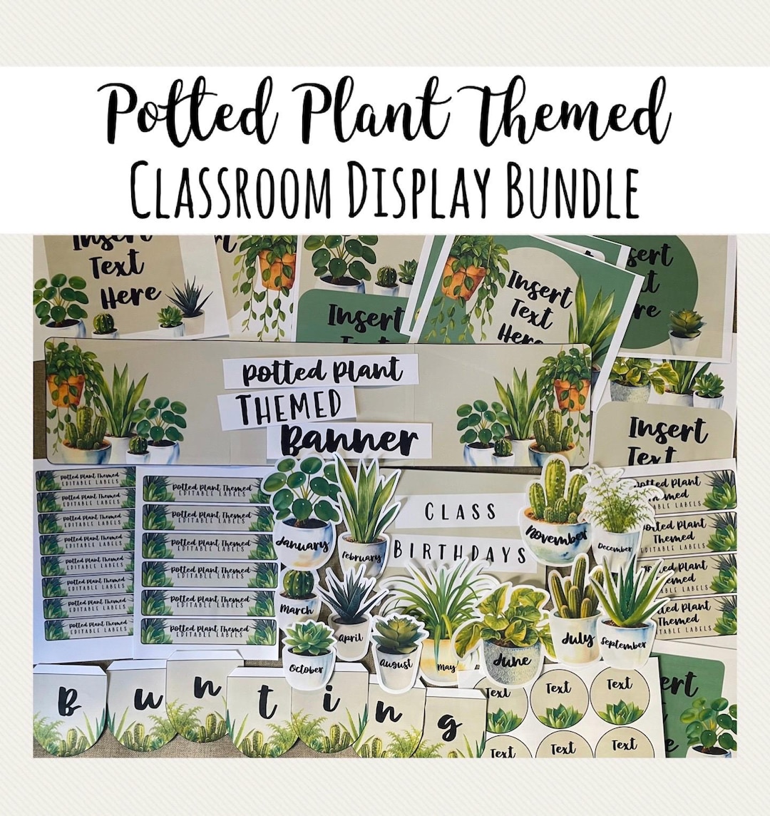 Potted Plants Classroom Display Bundle | Editable & Printable Teacher ...