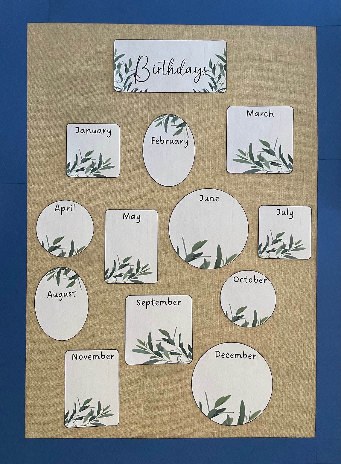 Olive Leaf Classroom Birthday Display - Etsy