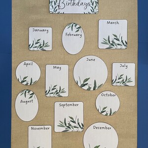 Olive Leaf Classroom Birthday Display - Etsy