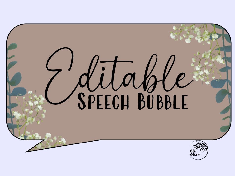 Flowers and Foliage Editable Classroom Speech Bubbles X2 - Etsy