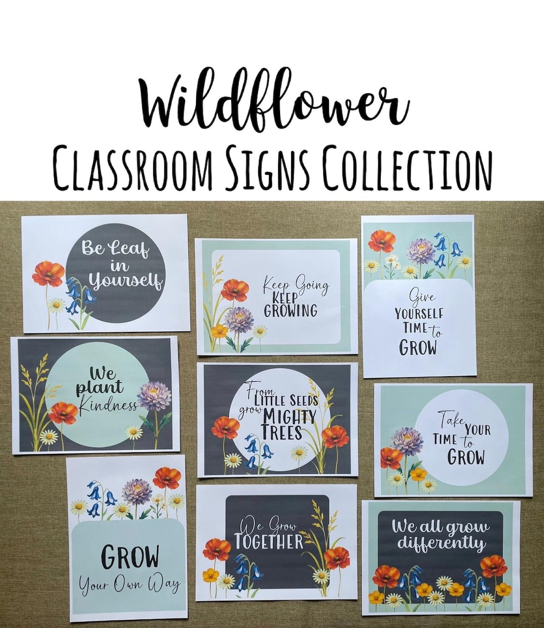 Wildflower Classroom Signs Collection - Etsy