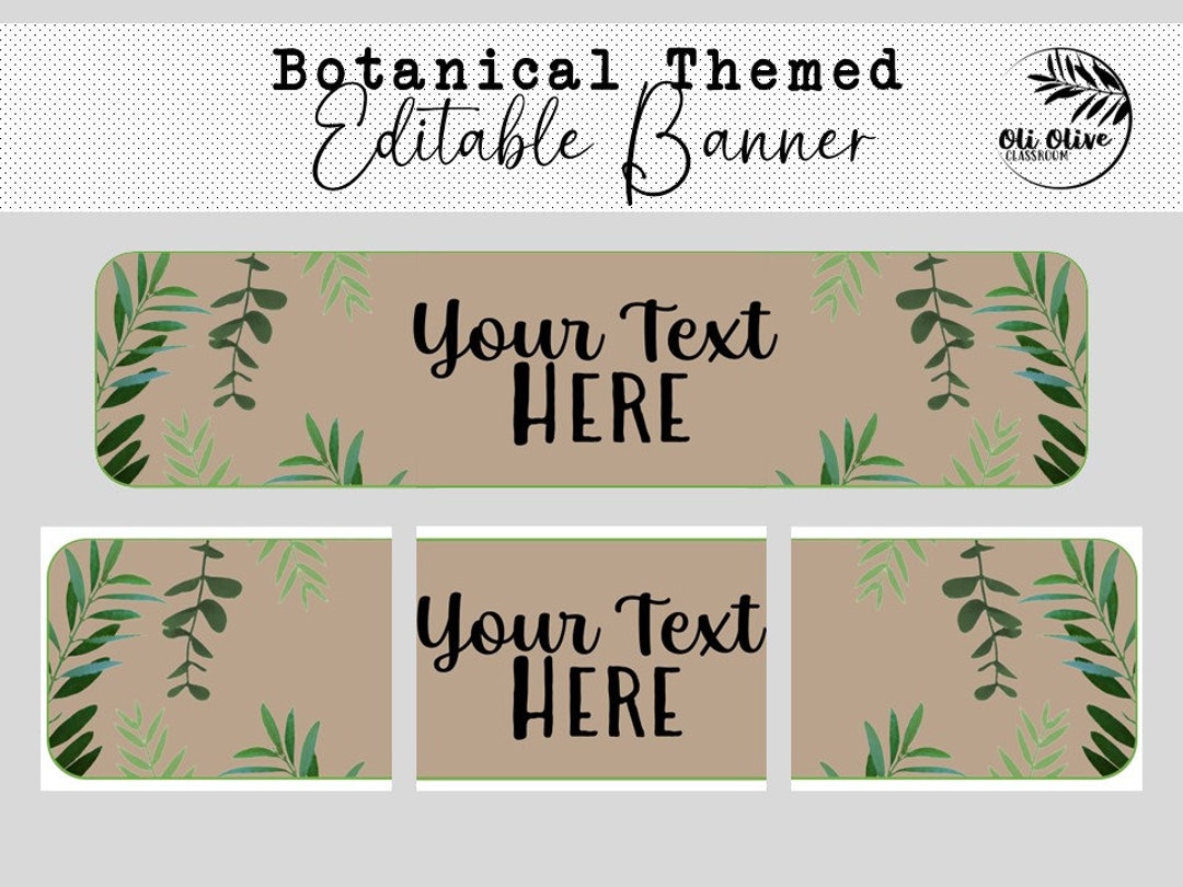 Editable Botanical Classroom Display Banner Brown - Etsy