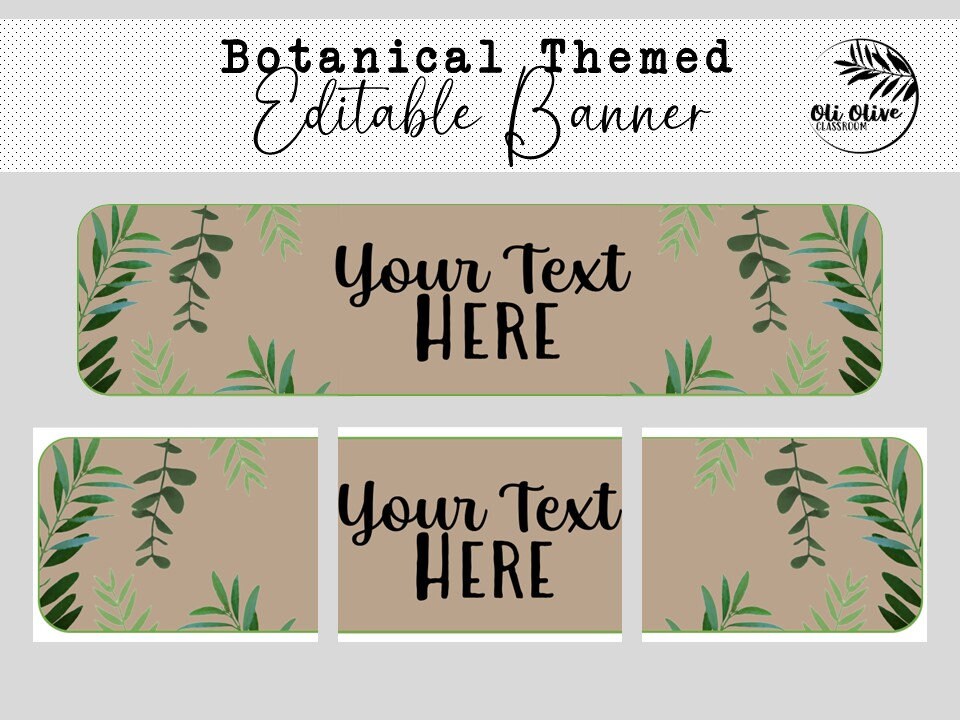 Editable Botanical Classroom Display Banner Brown - Etsy