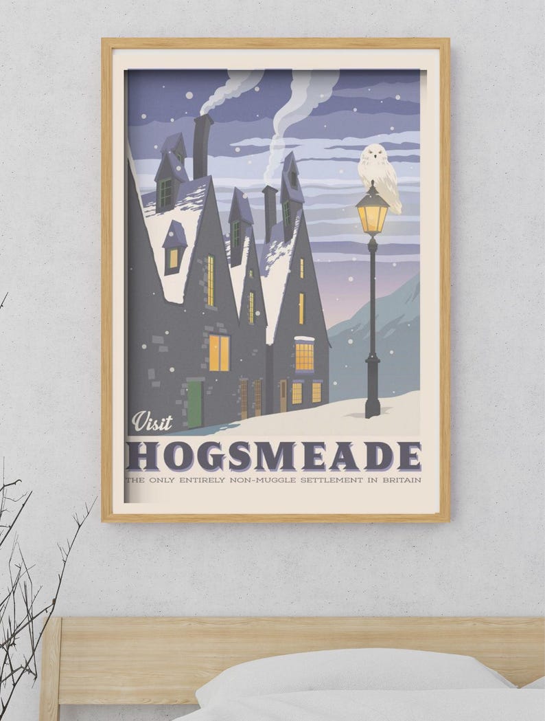 Wizard Travel Poster Set, Magical Witchcraft School Poster, Vintage ...