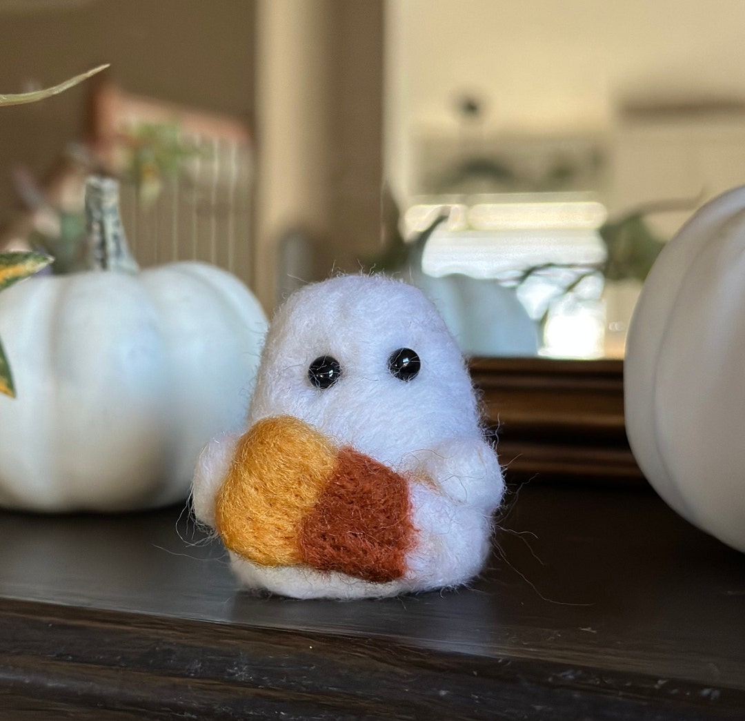 Cute Fuzzy Needle Felt Ghost Made With Wool Halloween Ghost - Etsy
