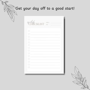 Blank Checklist Editable Printable PDF A4 & A5, Customizable, Minimal ...