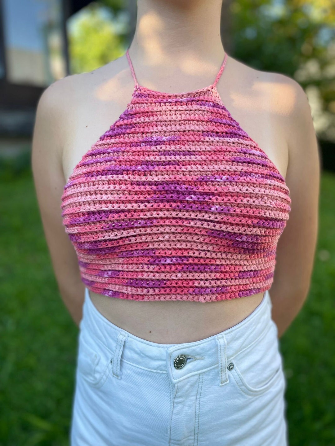 Halter Top Summer Crochet Top Crochet Top Colorful Crochet - Etsy