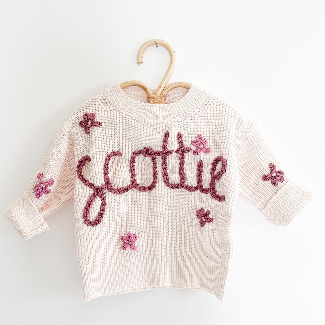 Personalized Hand Embroidered Baby and Toddler Sweaters - Etsy