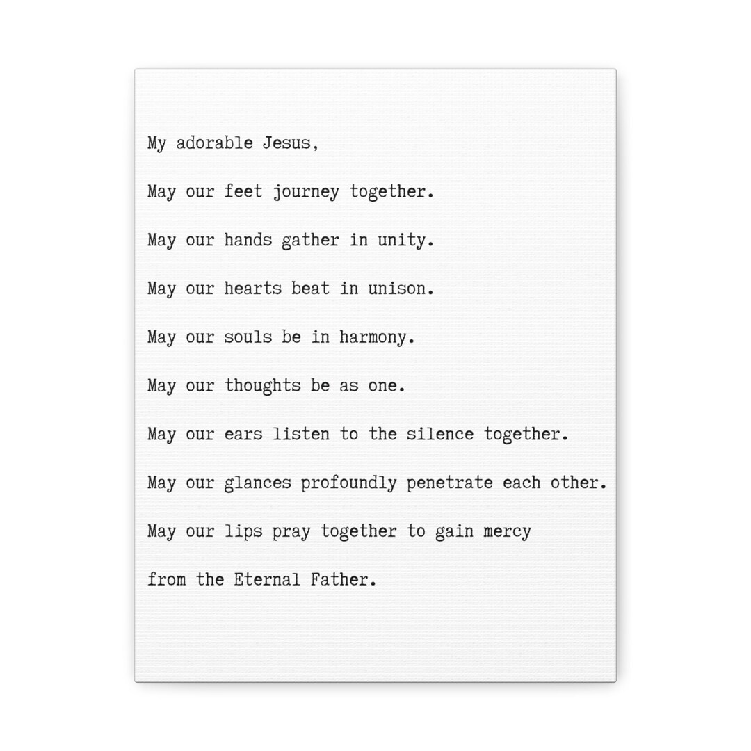 My Adorable Jesus Unity Prayer, Catholic Home Modern Prayer Cards ...