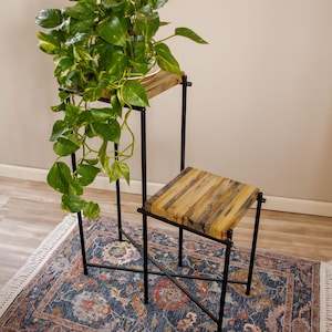 Handmade Plant Stand | 2-tier Plant Stand | Minimalist | Modern ...