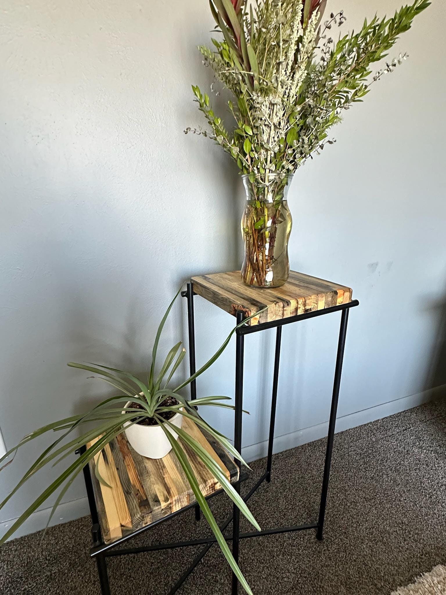 Handmade Plant Stand | 2-tier Plant Stand | Minimalist | Modern ...