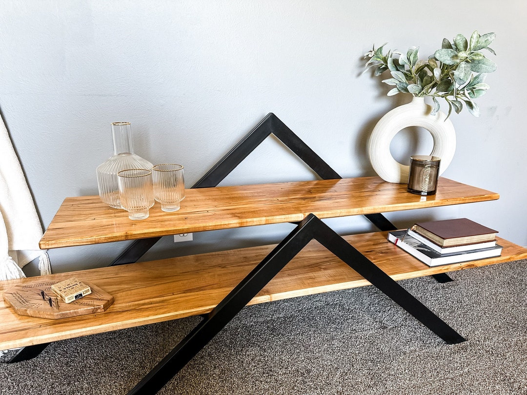 The Peaks Ambrosia Maple Media Console Entry Table TV Stand Minimalist ...