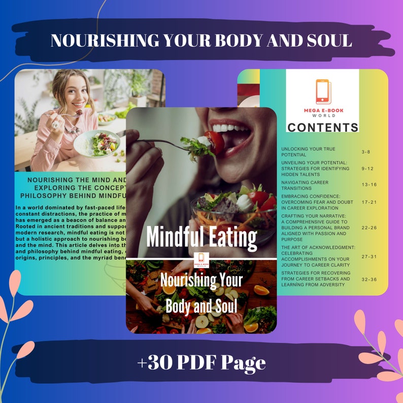 Mindful Eating Nourishing Your Body and Soul 30 Page Guide E-book Self ...