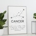 Printable Zodiac Poster Cancer Astrology Wall Art Digital Download - Etsy