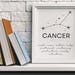 Printable Zodiac Poster Cancer Astrology Wall Art Digital Download - Etsy