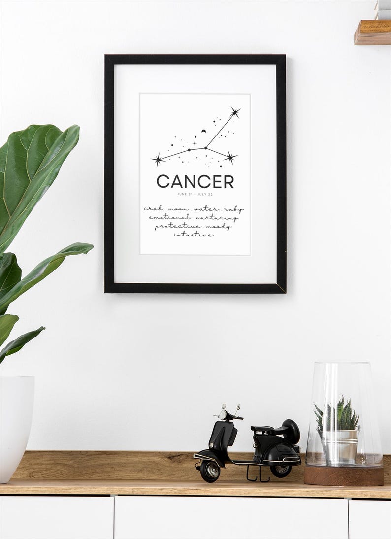 Printable Zodiac Poster Cancer Astrology Wall Art Digital Download - Etsy
