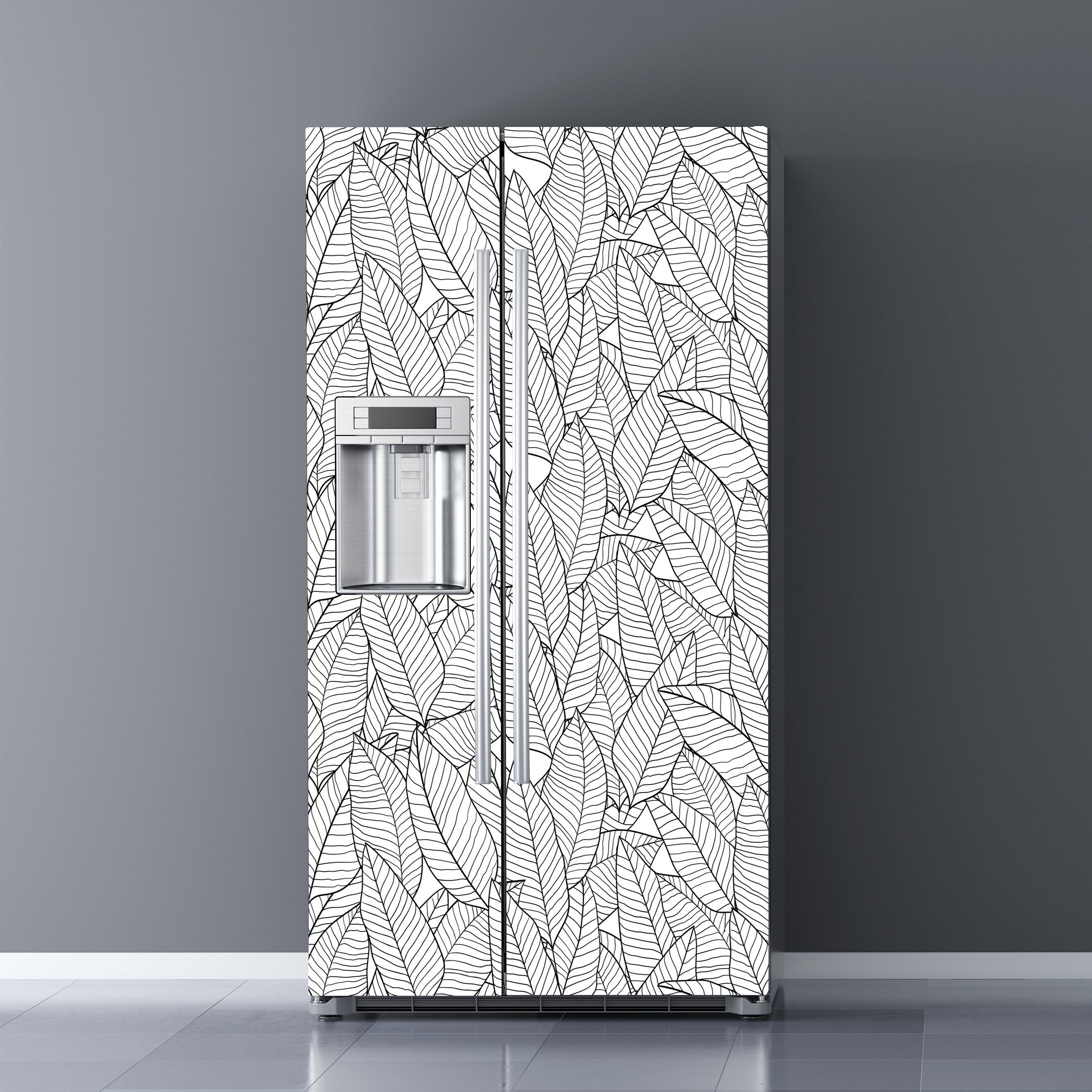 Minimalist Leaves Fridge Decal Vinyl, Refrigerator Decal, Fridge Decal ...