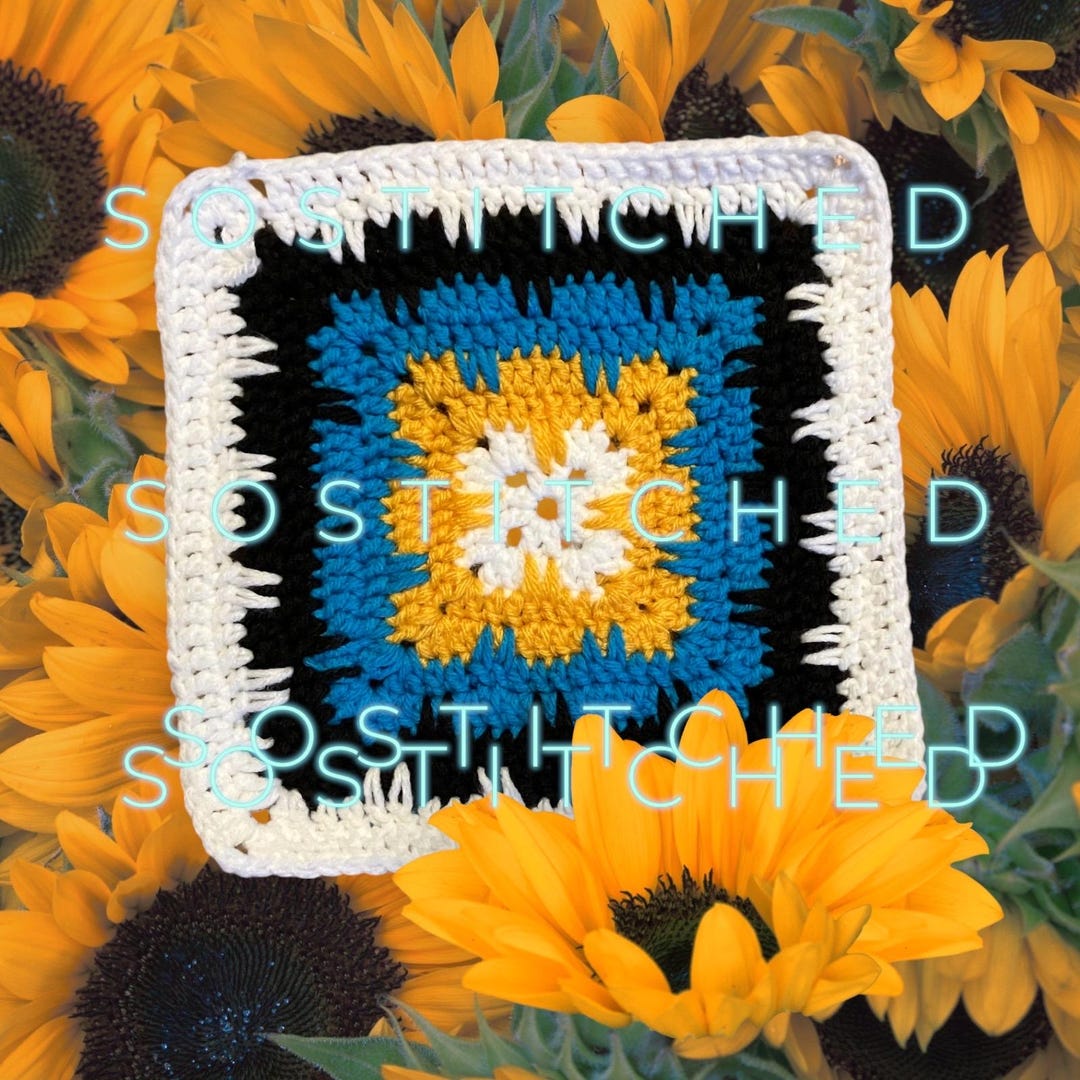 Crochet Pixel Flower Granny Square - Etsy