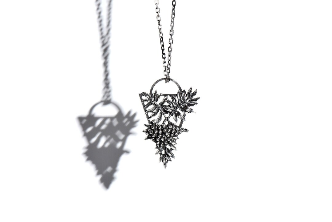 Sterling Silver Rowan Pendant, Nature Flower Jewelry, Handcrafted ...