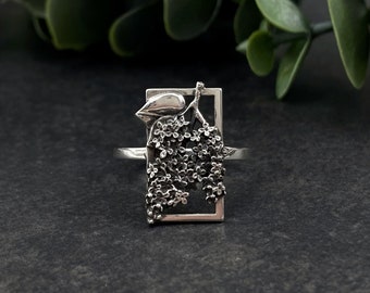 Sterling Silver Lilac Blossom Ring, Flower Ring, Floral Jewelry ...