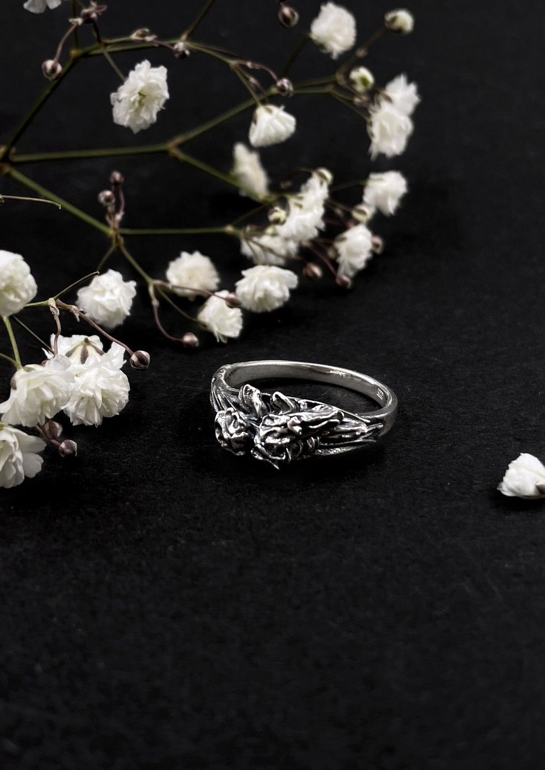 Sterling Silver Ring Iris, Flower Ring, Handmade Flower Jewelry, Iris ...