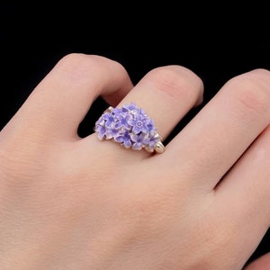 Sterling Silver Lilac Blossom Ring, Flower Ring, Floral Jewelry ...