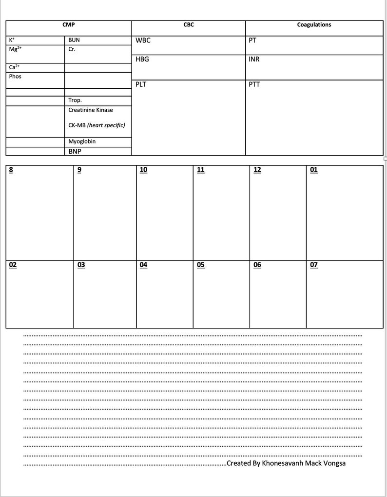 Nursing Report Template - Etsy