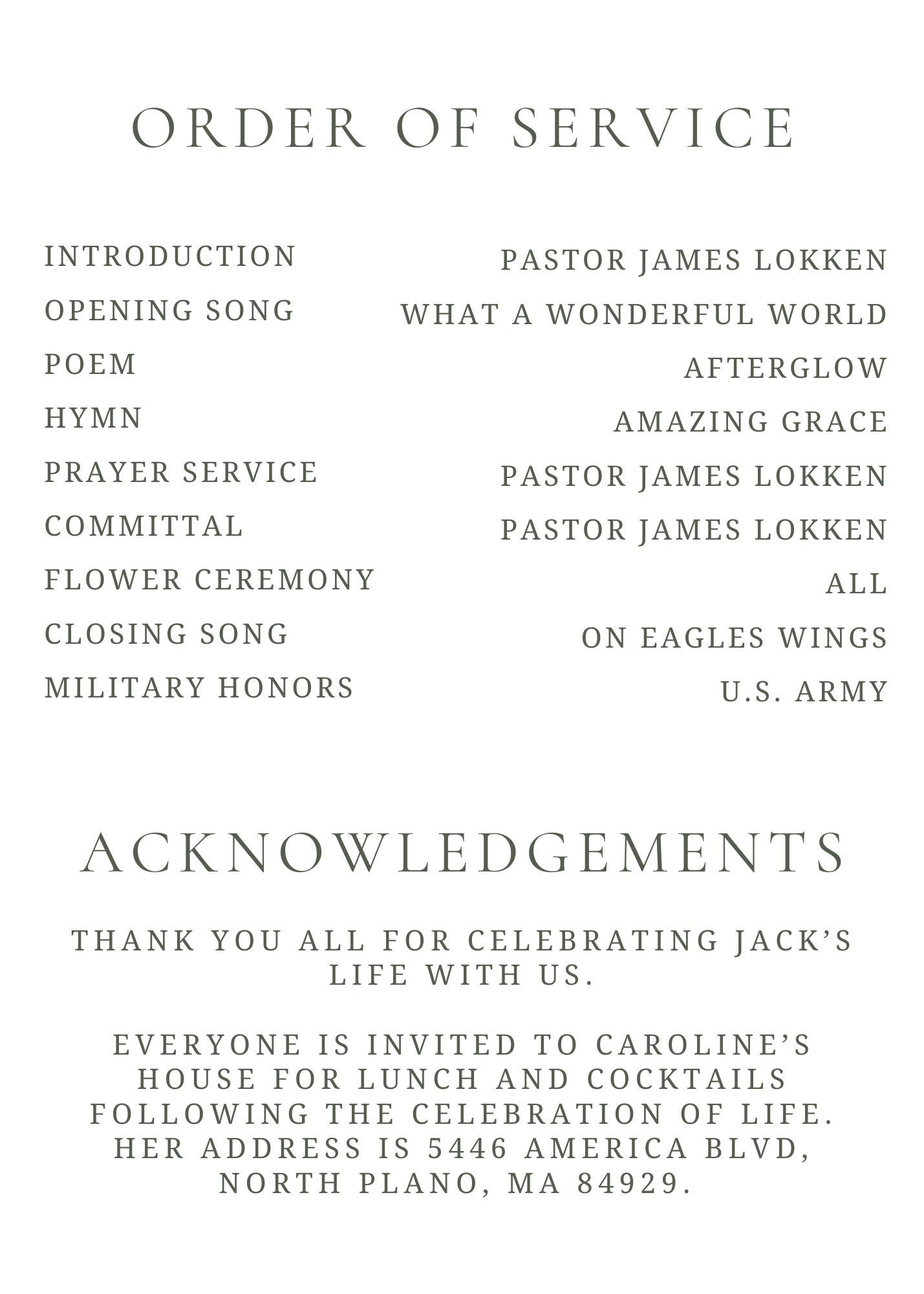 Funeral Bulletin, 5x7 Funeral Program, Editable Bulletin, Custom ...