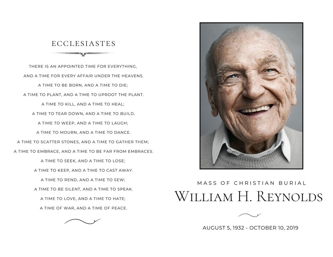 Funeral Bulletin, Funeral Program, Editable Bulletin, Custom Program ...