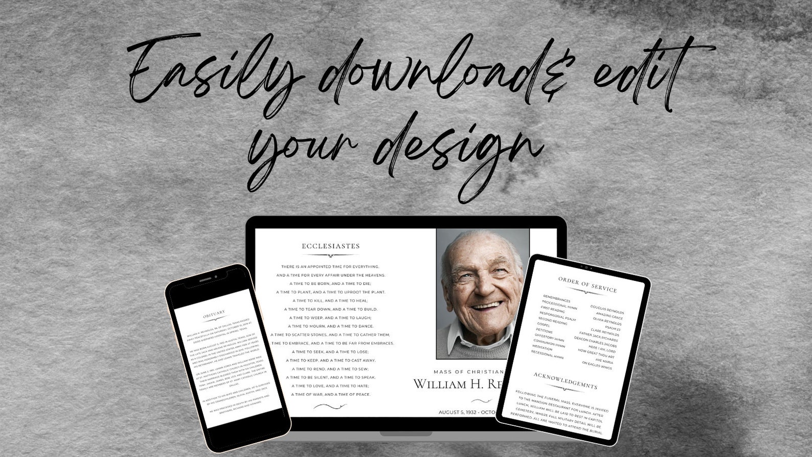 Funeral Bulletin, Funeral Program, Editable Bulletin, Custom Program ...