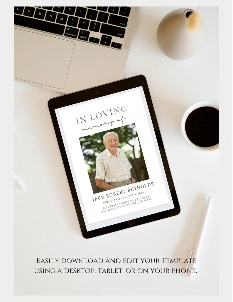 Funeral Bulletin, 5x7 Funeral Program, Editable Bulletin, Custom ...