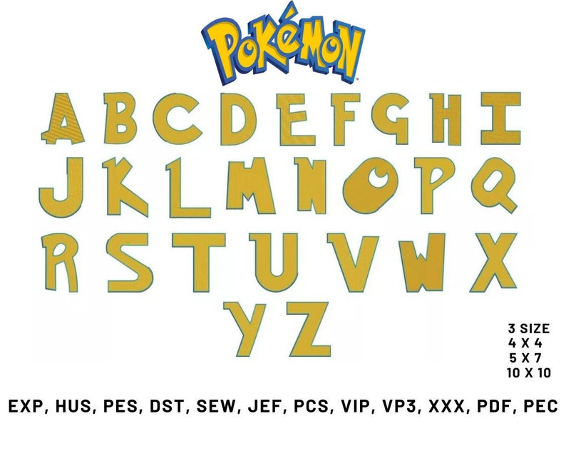 Pokemon Font Capital Letters Pokemon Alphabet Pokemon - Etsy