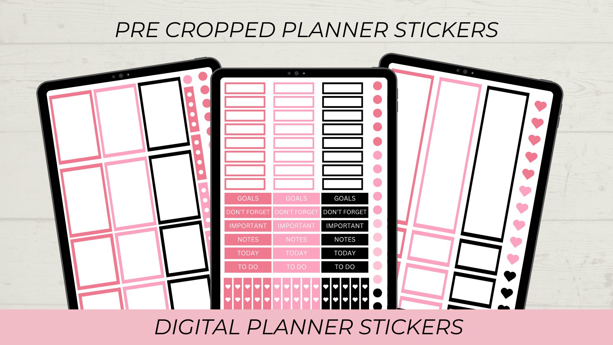 Pre Cropped Pretty in Pink Digital Planner Stickers, Goodnotes, African ...