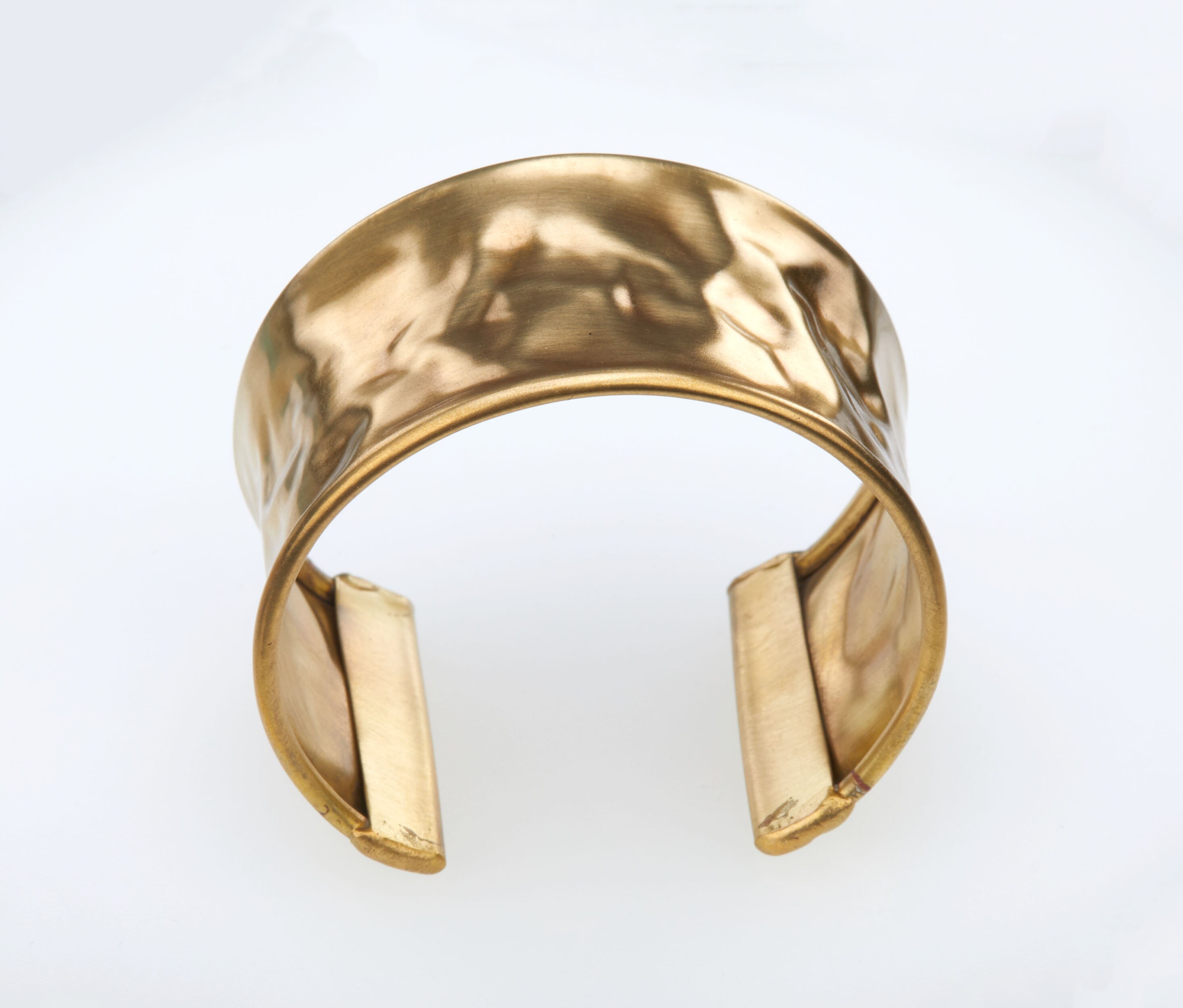 Very Rustic Wide Brass Cuff Bracelet With Dented Crumpled Texture ...