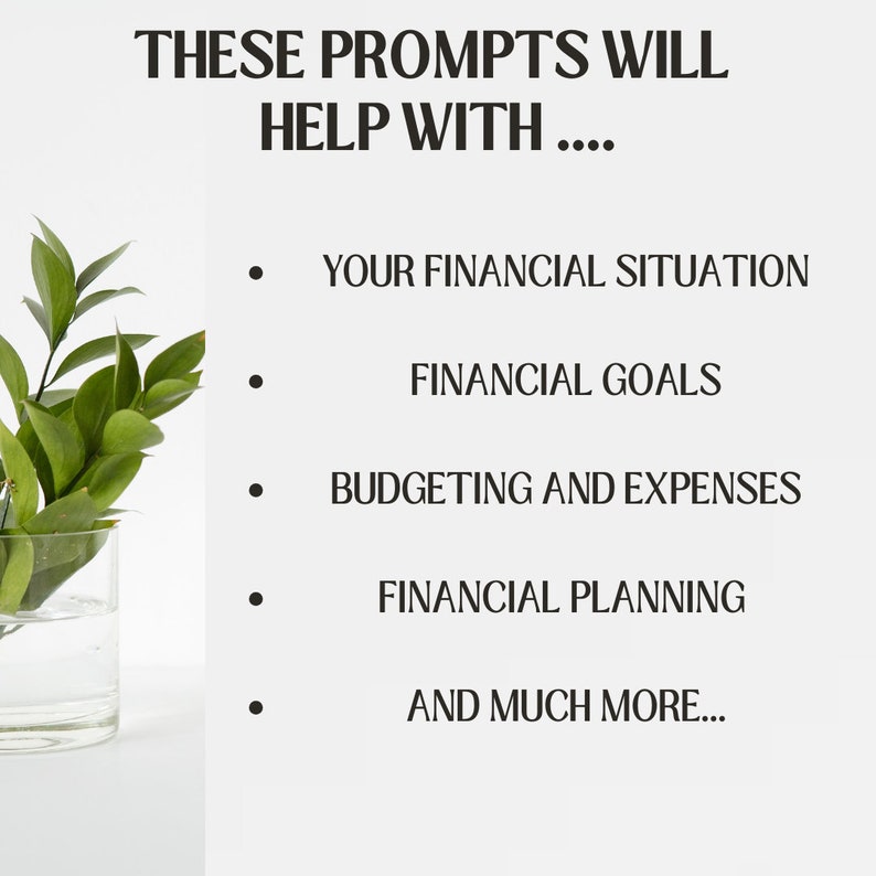Chatgpt Prompts for Effective Budgeting & Financial Planning - Etsy
