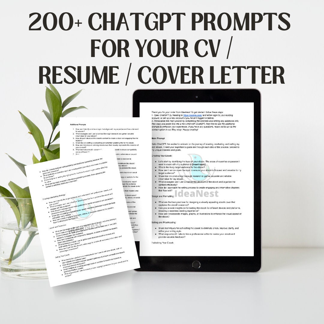 Chatgpt CV & Resume Toolkit Ai-powered Prompts for Crafting - Etsy