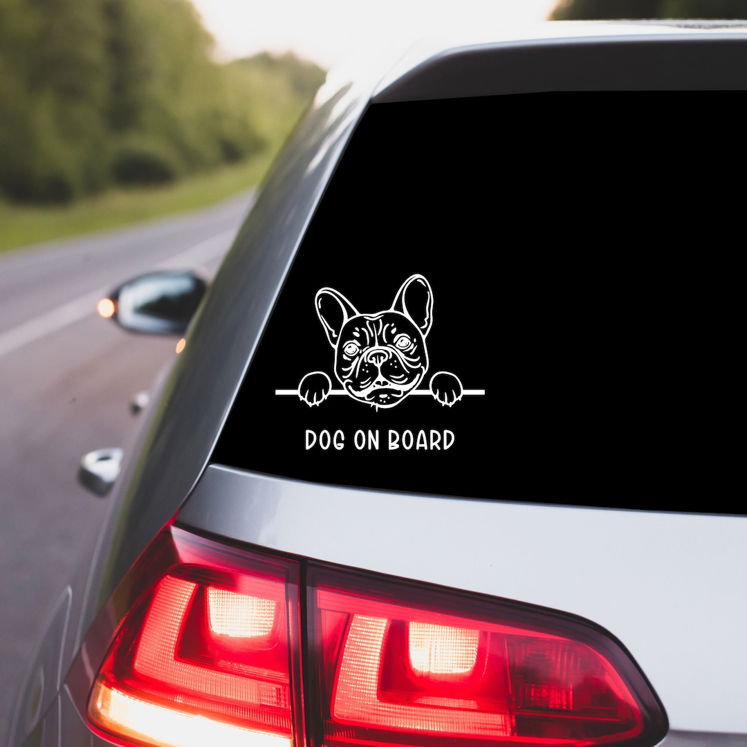 Dog on Board Car Sticker With Name - Etsy